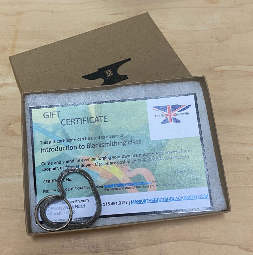 Gift Certificate - Introduction to blacksmithing - The British Blacksmith